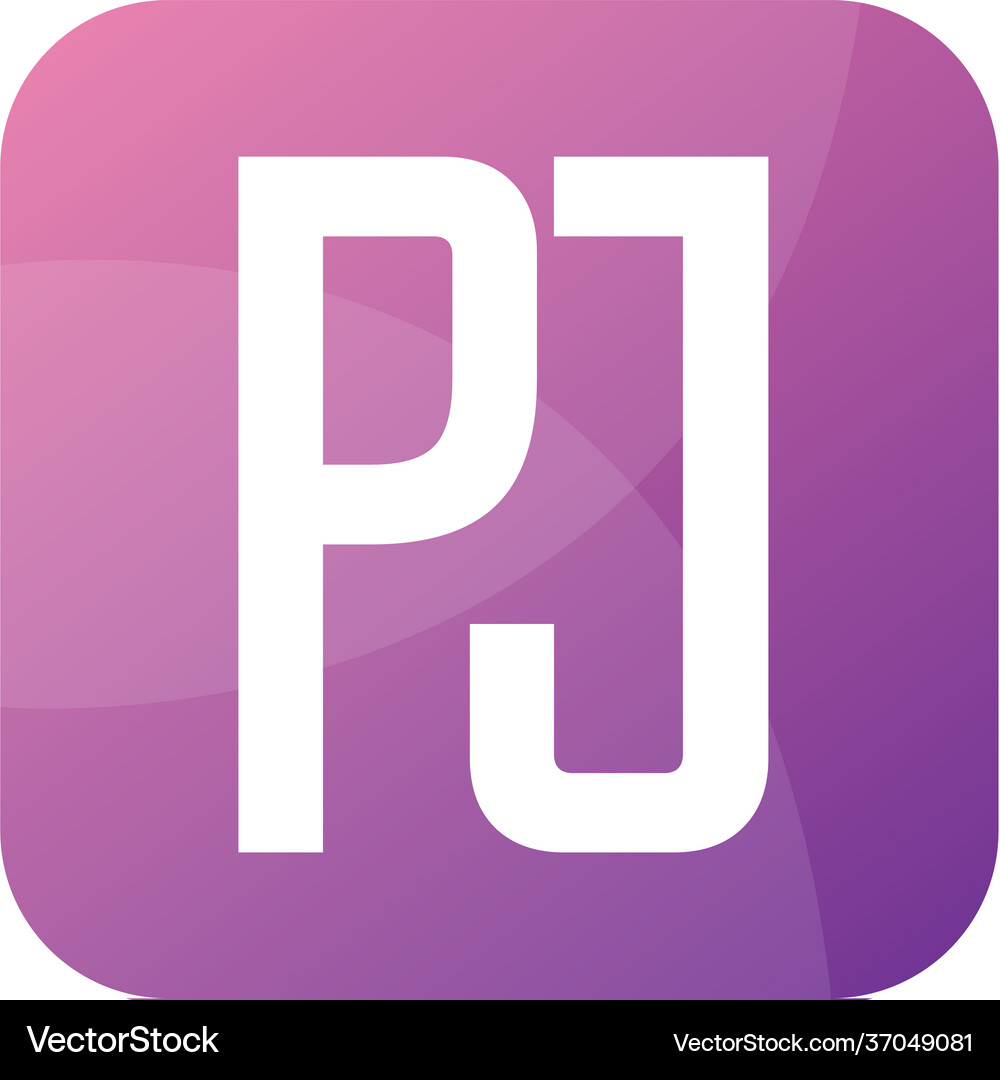 Pj letter logo design with simple style Royalty Free Vector