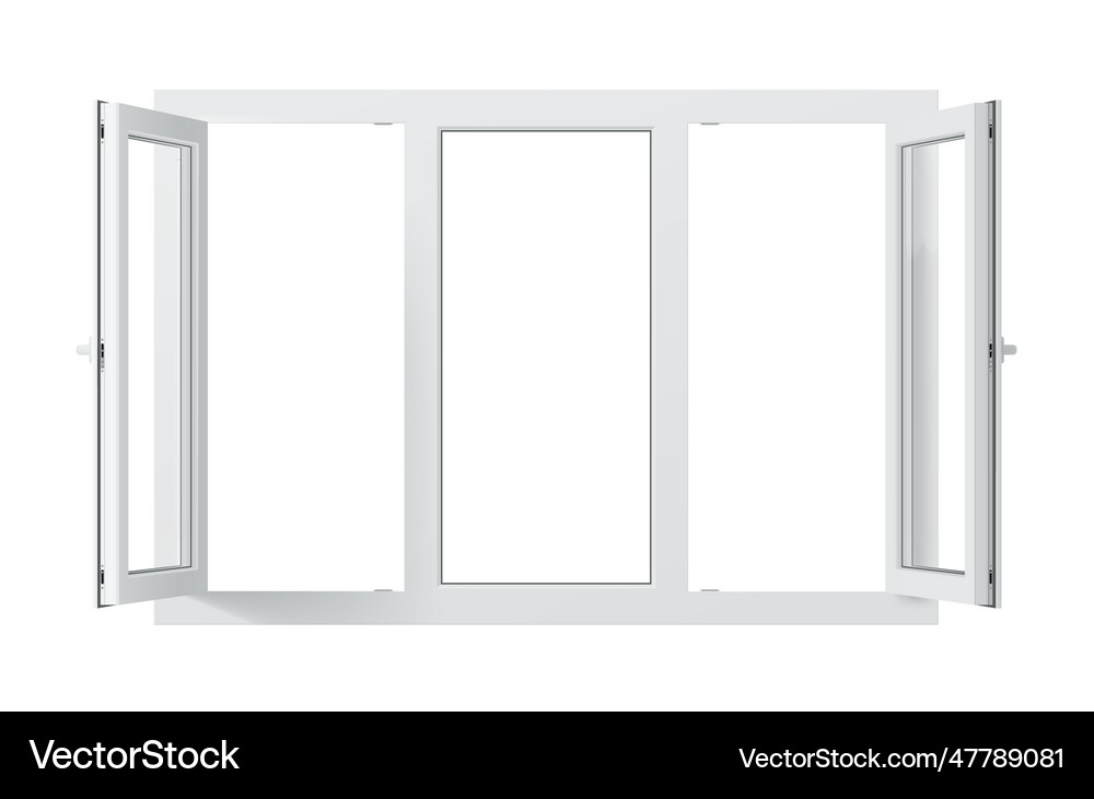 Realistic pvc window with double-glazed glass Vector Image