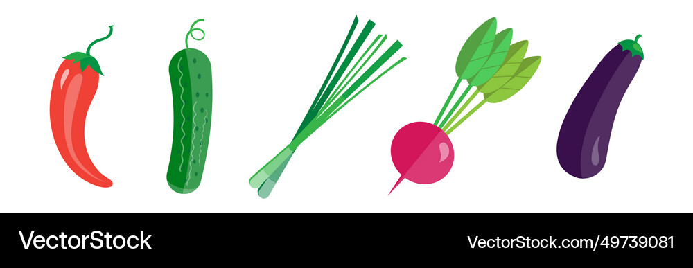 Ripe vegetables and garden crop flat icon Vector Image