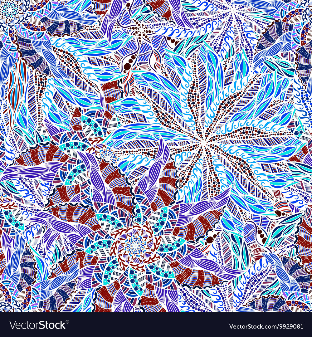 Round mandala seamless pattern Royalty Free Vector Image