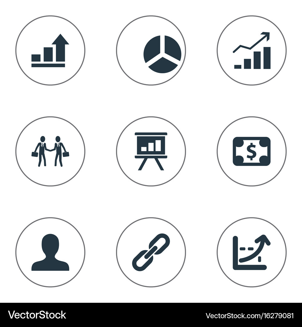 Set of simple strategy icons Royalty Free Vector Image
