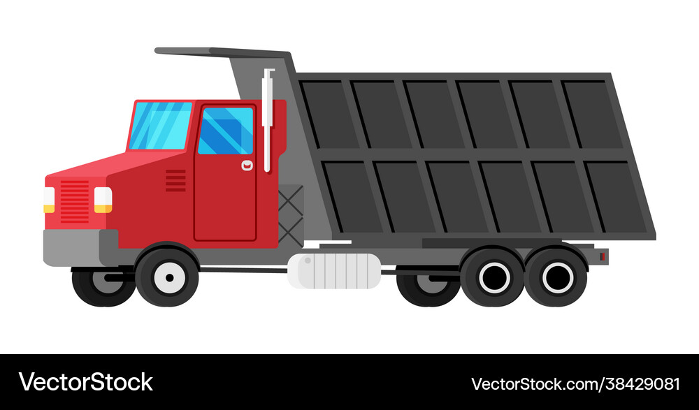 Tipper truck isolated on white Royalty Free Vector Image