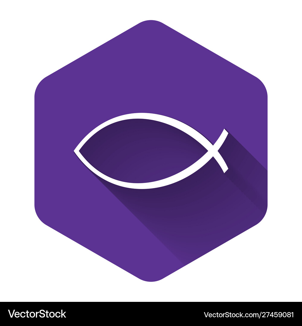 White christian fish symbol icon isolated Vector Image