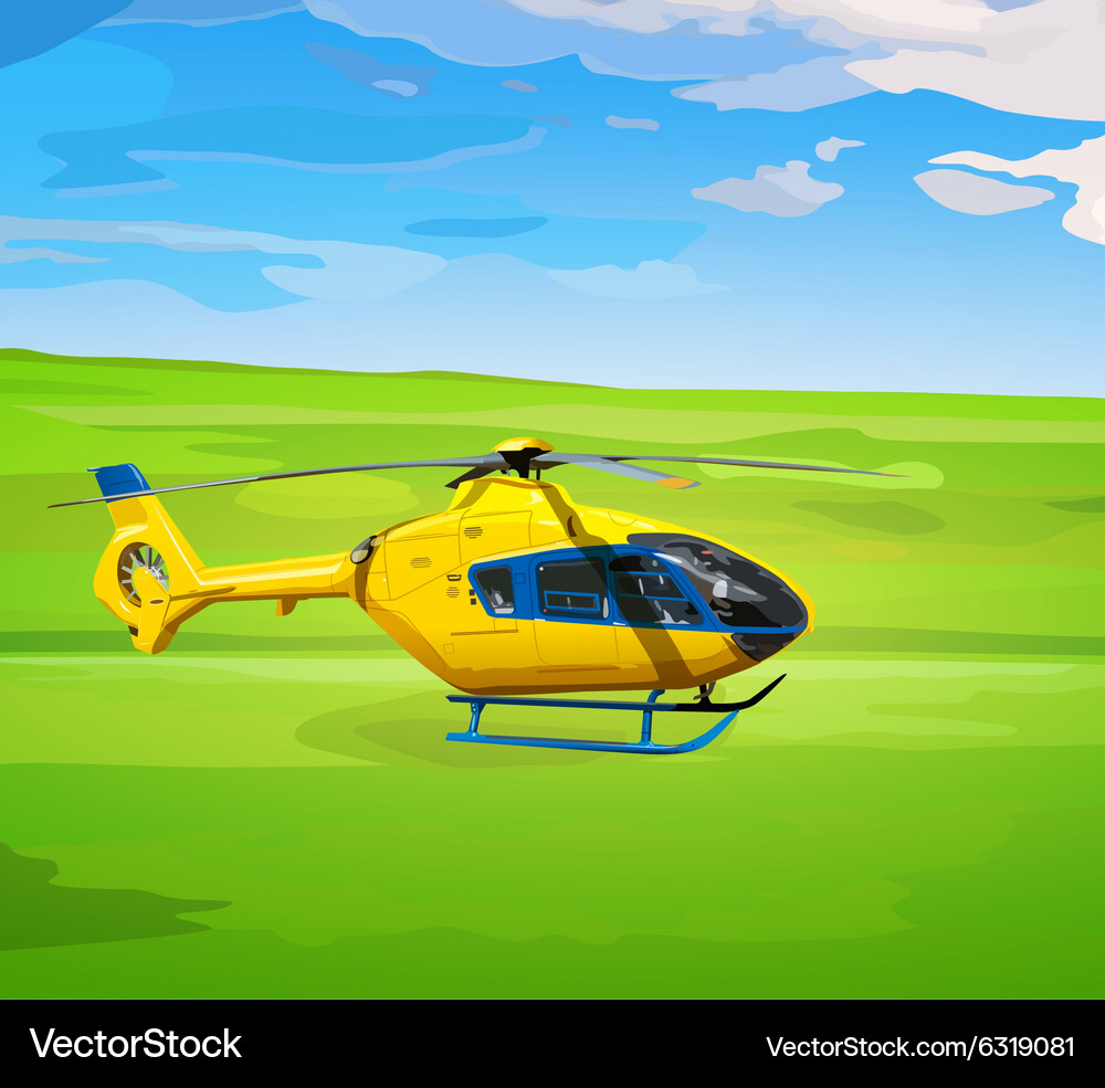 Yellow helicopter Royalty Free Vector Image - VectorStock