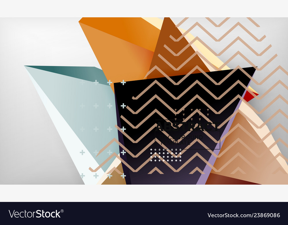 Abstract color triangles geometric background Vector Image