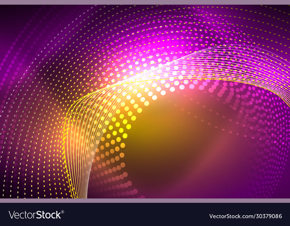 Abstract particles wave background neon motion Vector Image