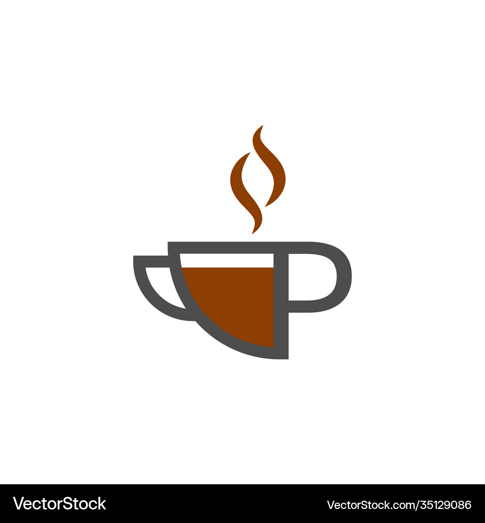 Coffee cup icon design letter p logo concept Vector Image