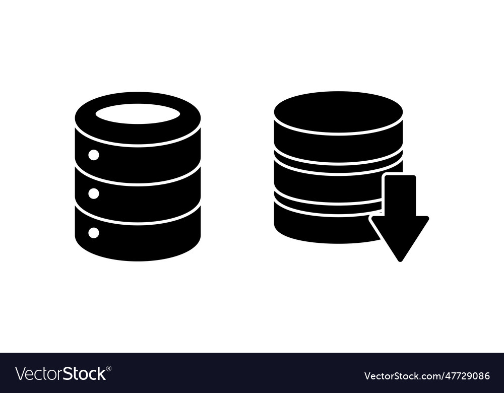 Database icon server icon storage Royalty Free Vector Image
