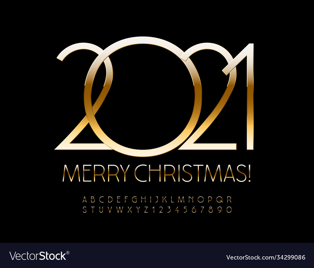 Glamour greeting card merry christmas 2021 Vector Image