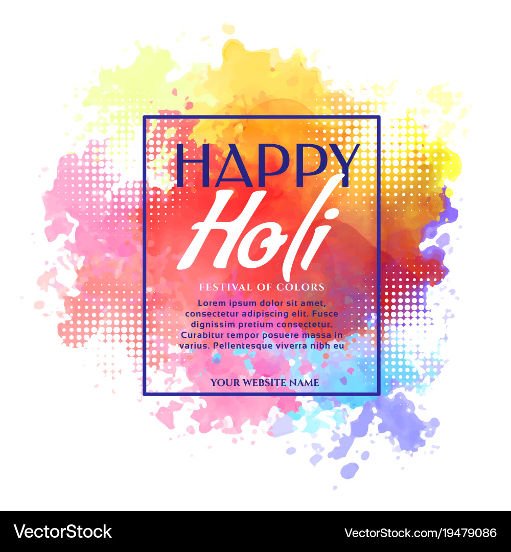 Happy holi banner design invitation template Vector Image