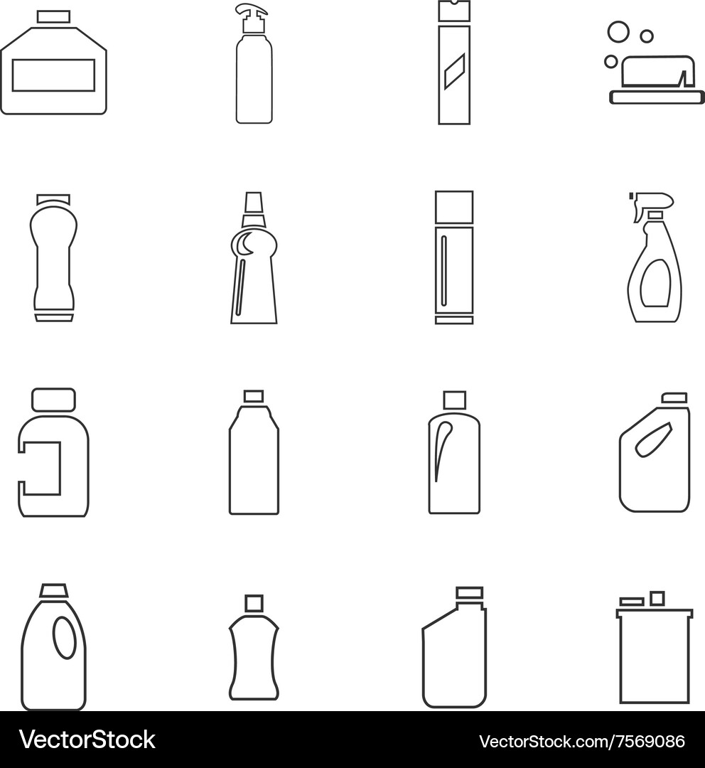 Household chemicals icons set Royalty Free Vector Image