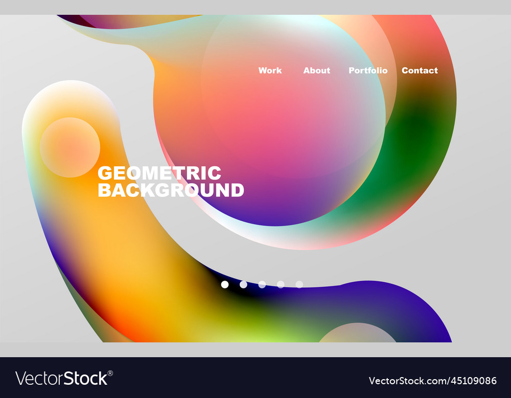 Landing page abstract liquid background flowing Vector Image