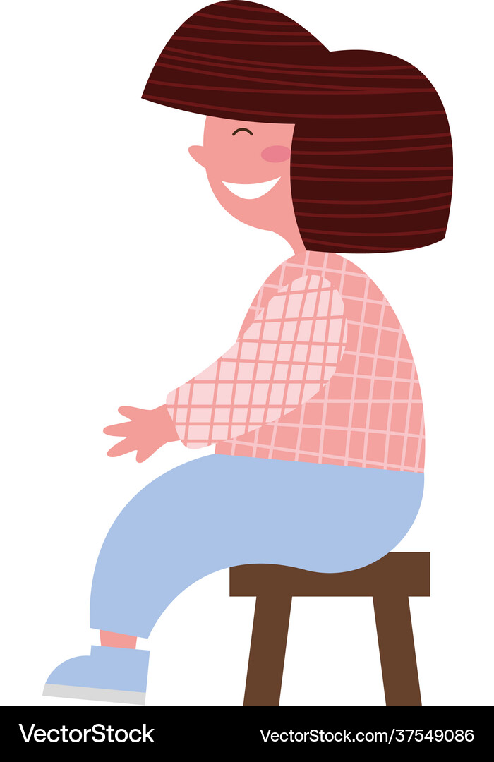 Little girl seated Royalty Free Vector Image - VectorStock