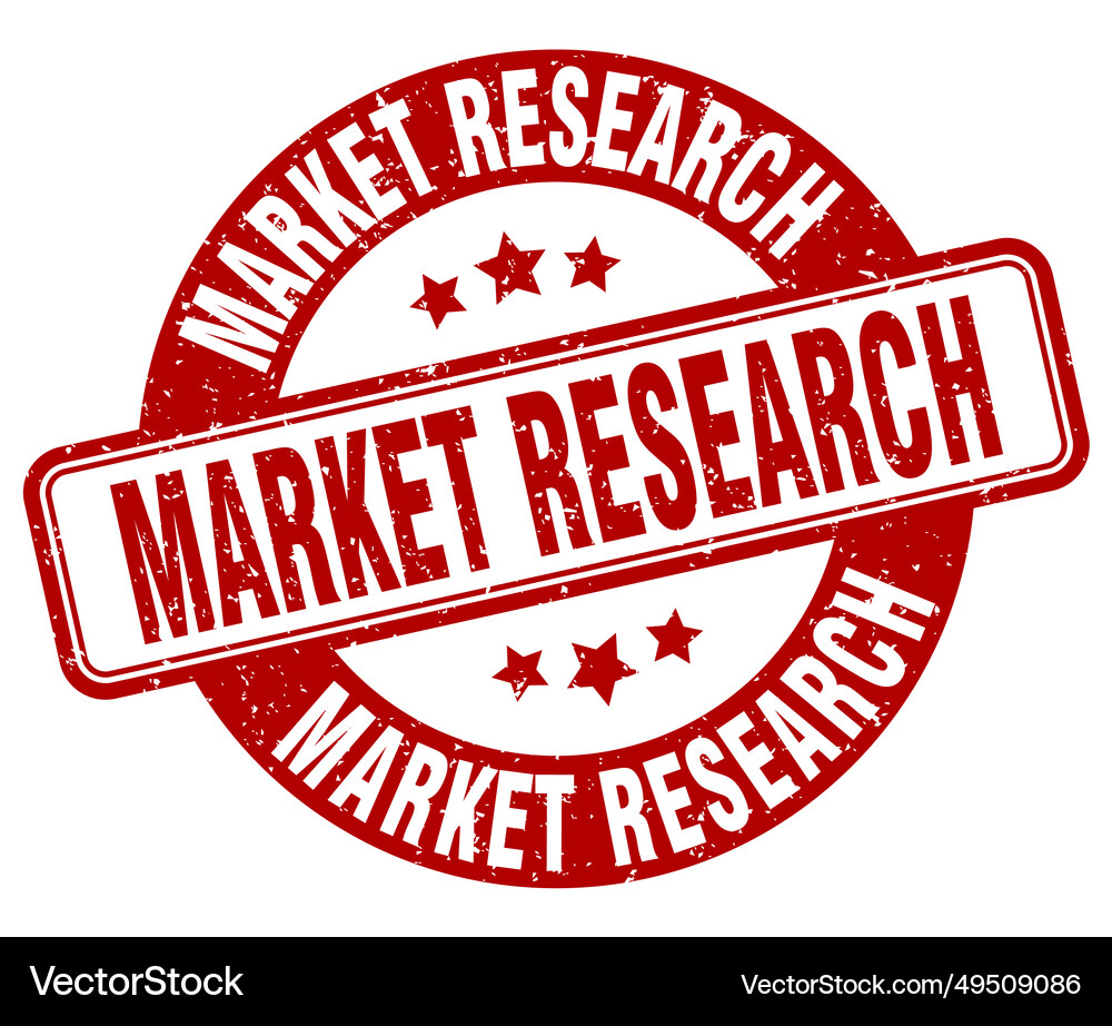 Market research stamp label round Royalty Free Vector Image