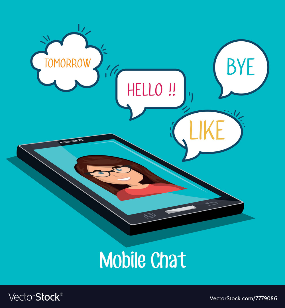 Mobile chat design Royalty Free Vector Image - VectorStock