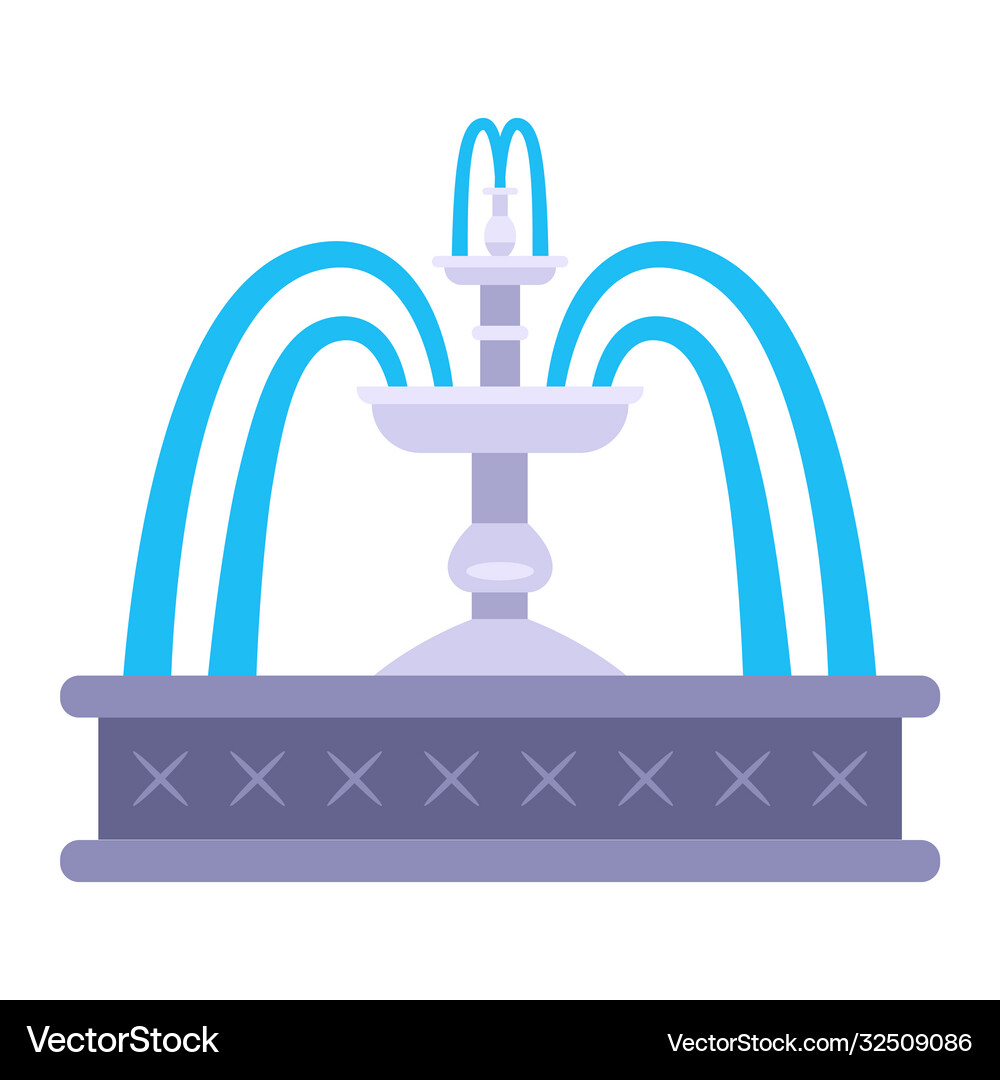 Modern city fountain on a white background Vector Image