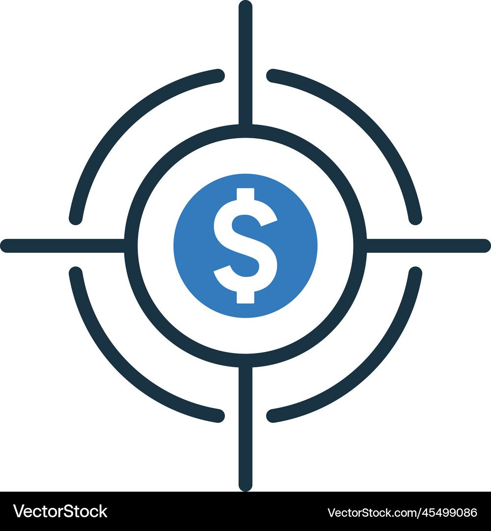 Money target revenue icon Royalty Free Vector Image