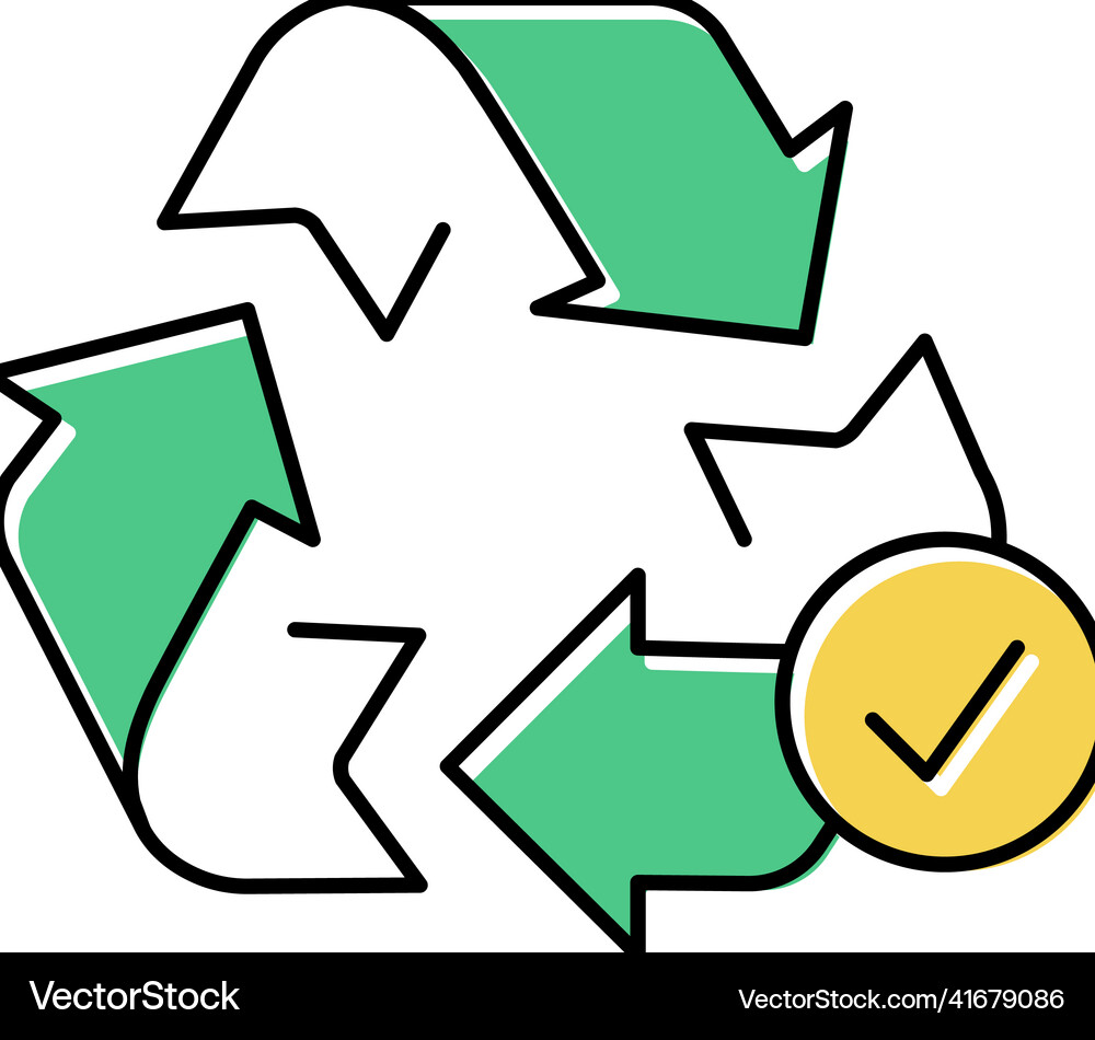 Recycling sign color icon sign Royalty Free Vector Image