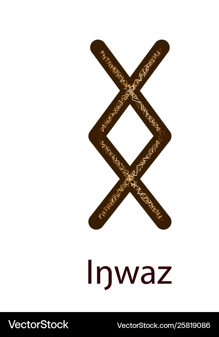 Rune inwaz vertical projection scandinavian Vector Image