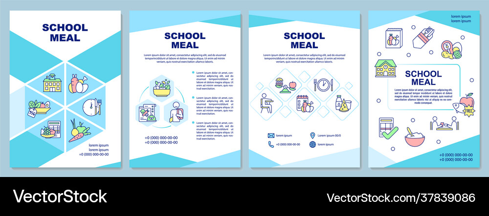 School meal brochure template Royalty Free Vector Image