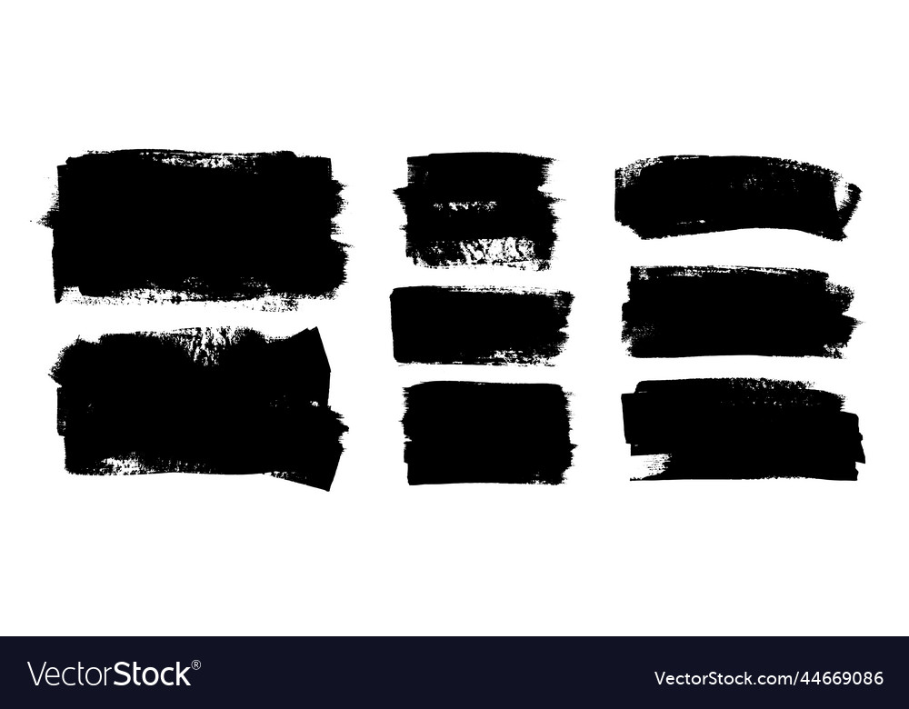 Set of black paint ink brush strokes brushes Vector Image