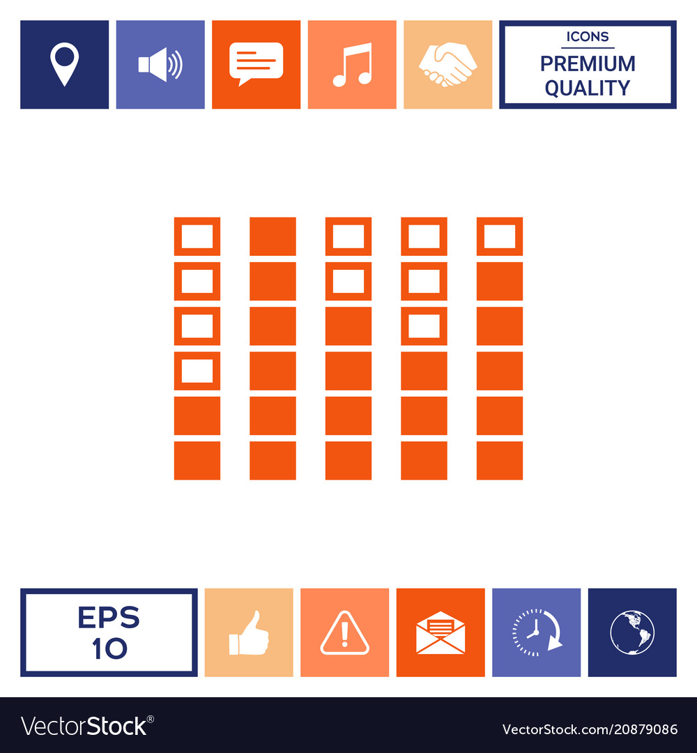 Spectrum analyzer equalizer icon Royalty Free Vector Image
