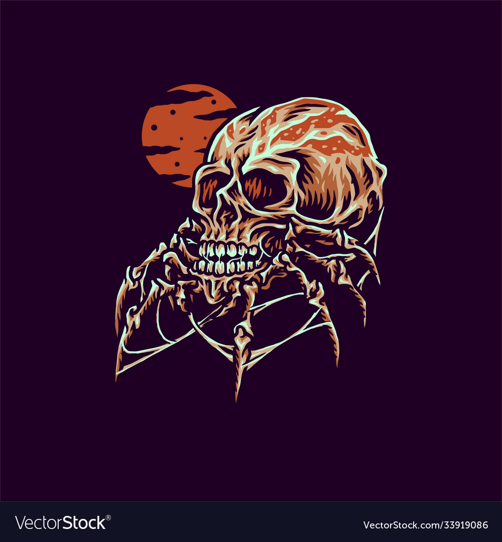 Spider skull Royalty Free Vector Image - VectorStock