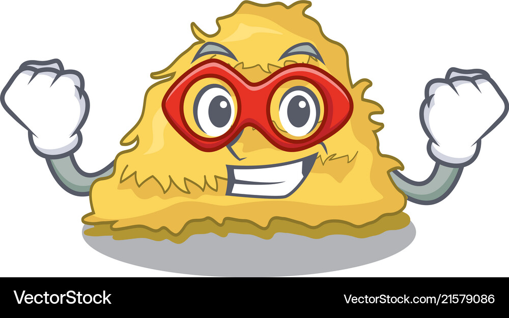 Super hero hay bale character cartoon Royalty Free Vector
