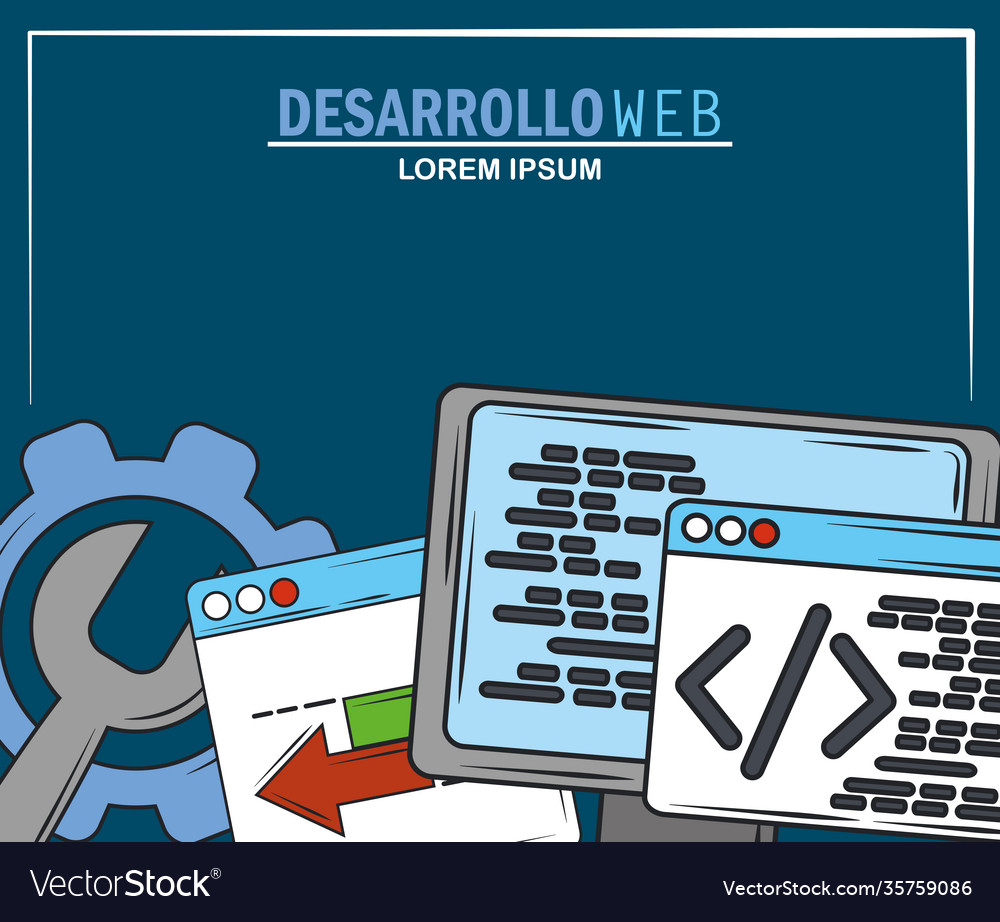 Web development digital software computer website Vector Image