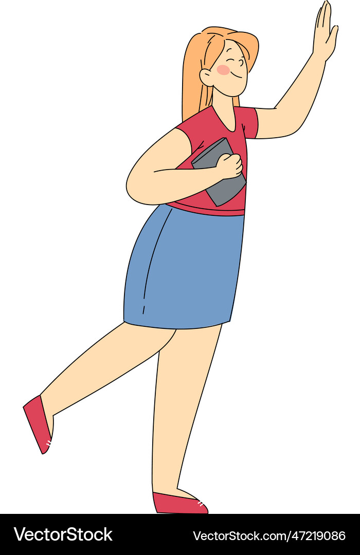 Young woman giving high five hand gesture Vector Image