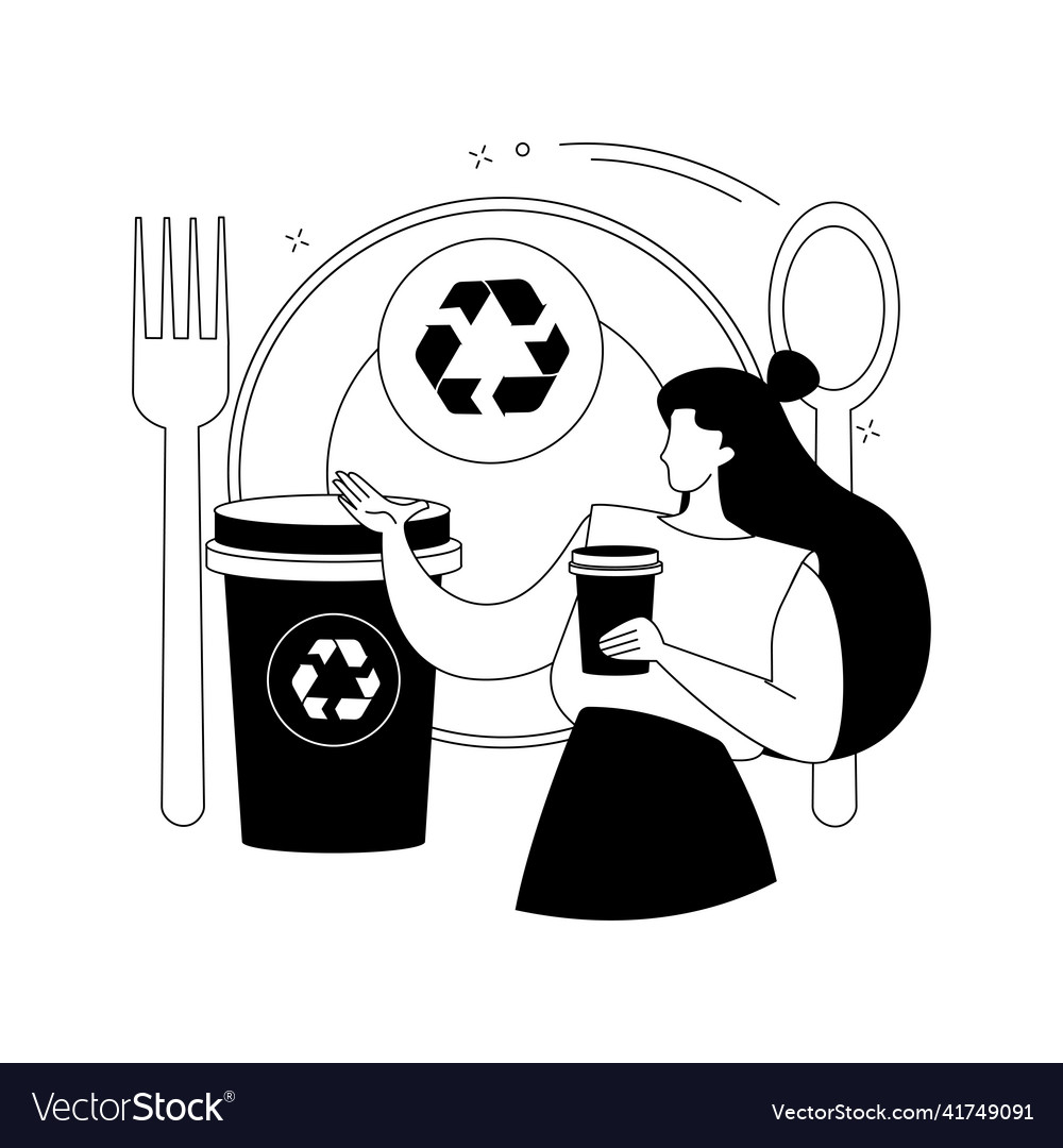 Biodegradable disposable tableware abstract Vector Image