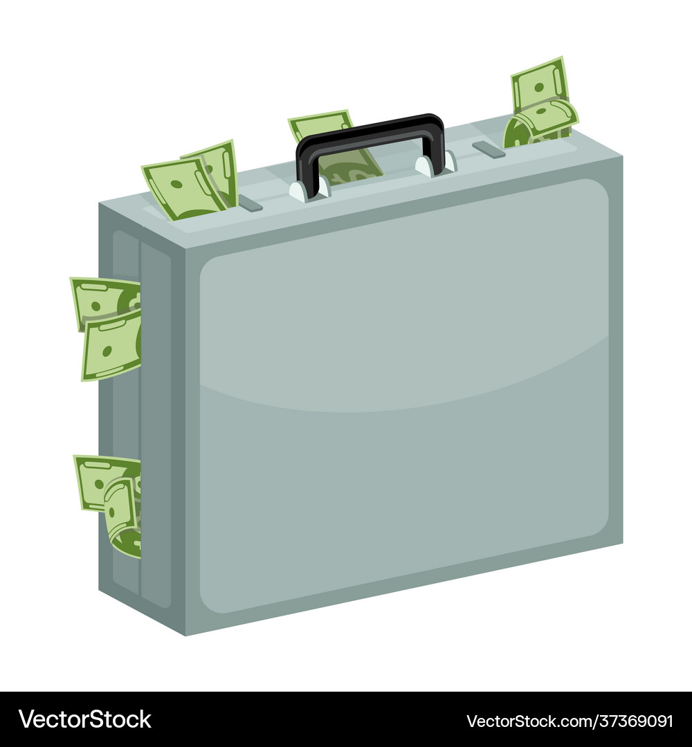 Case dollar bill cartoon iconcartoon Royalty Free Vector