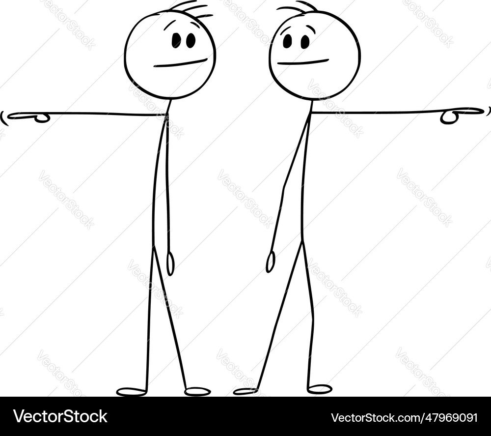 Choose your direction cartoon stick figure Vector Image