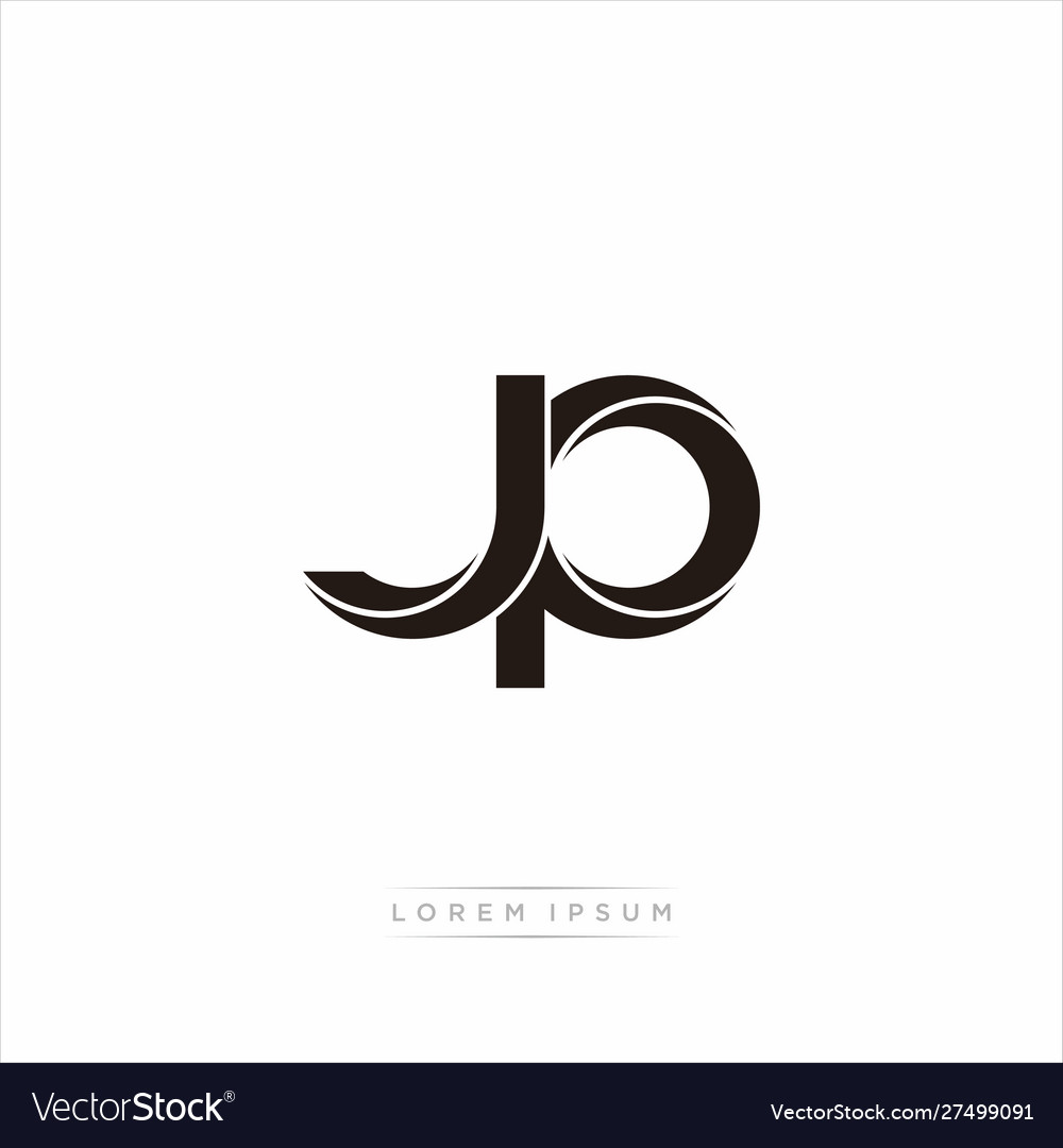 Jp initial letter split lowercase modern monogram Vector Image