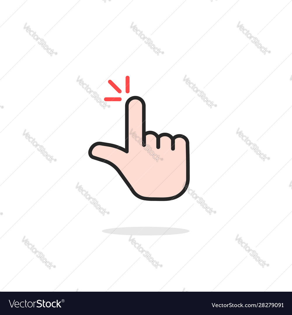 Linear double click icon with pointer hand Vector Image