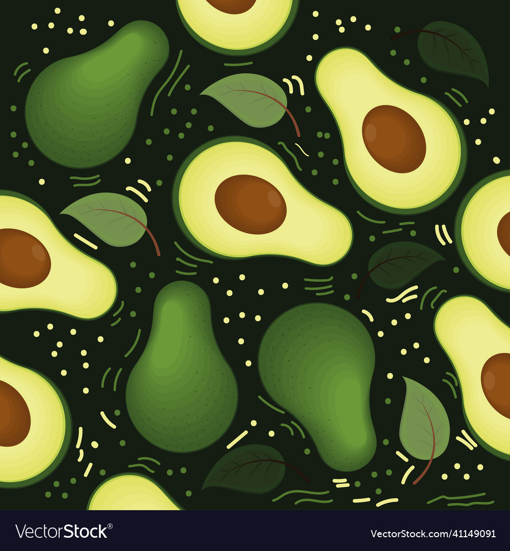Pattern vegetables avocado Royalty Free Vector Image