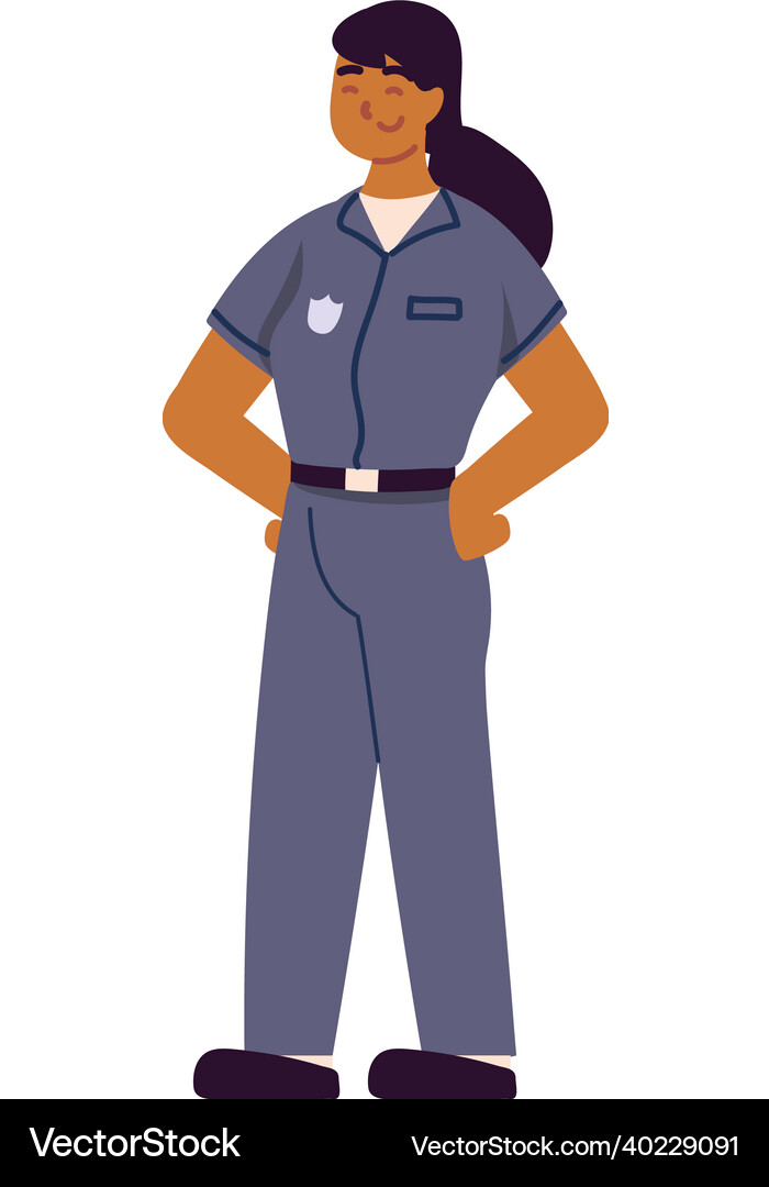 Police woman work professional Royalty Free Vector Image
