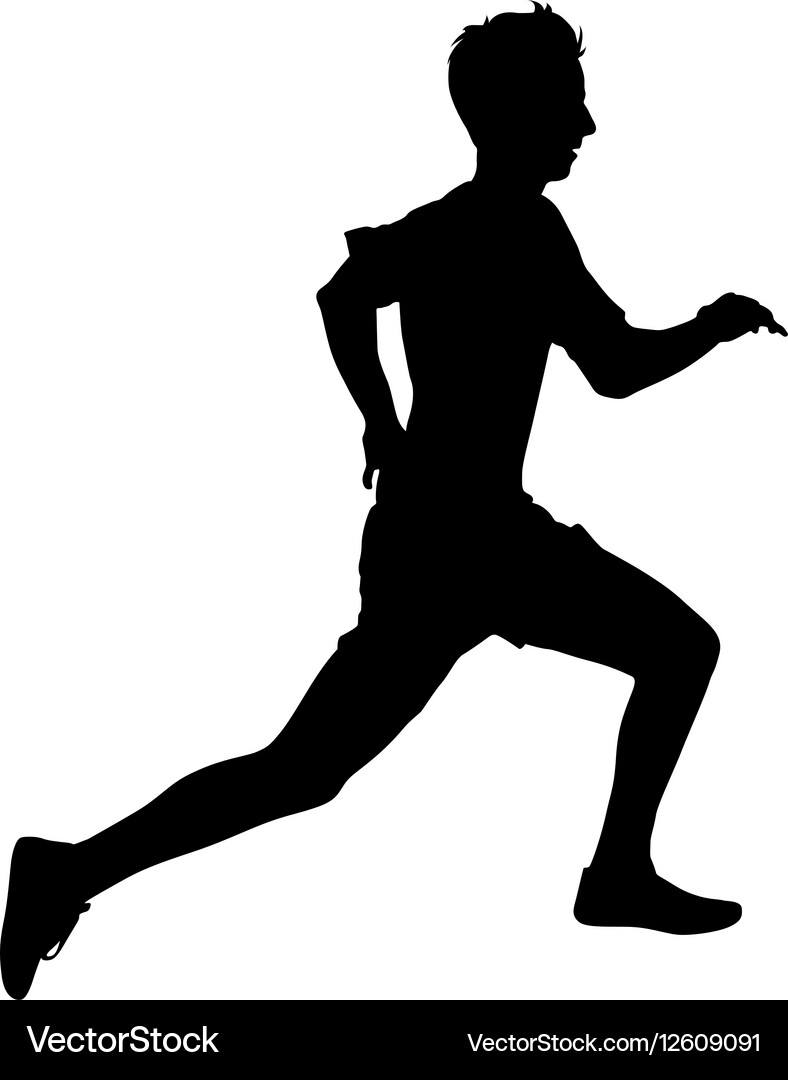 Silhouettes runners on sprint men Royalty Free Vector Image