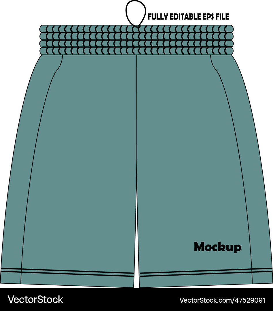 Sports pocket short mock ups Royalty Free Vector Image