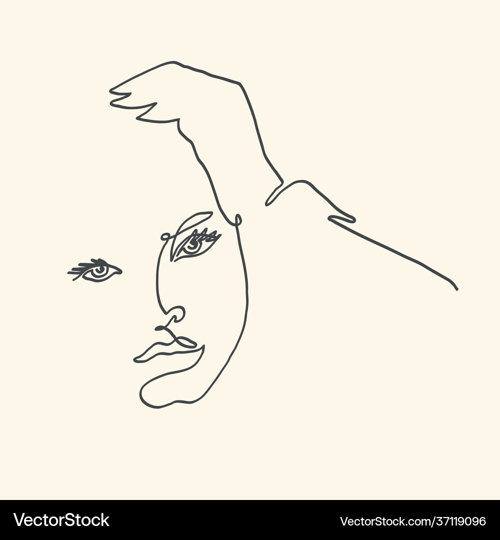 Abstract modern portraits woman continuous Vector Image