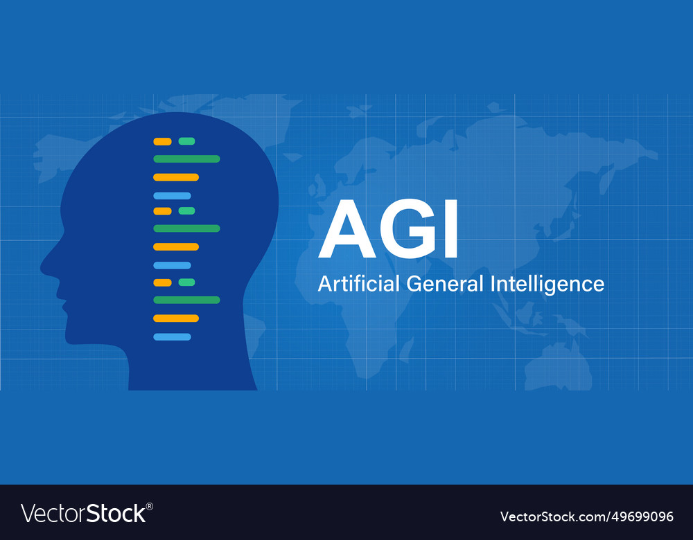 Agi artificial general intelligence concept Vector Image