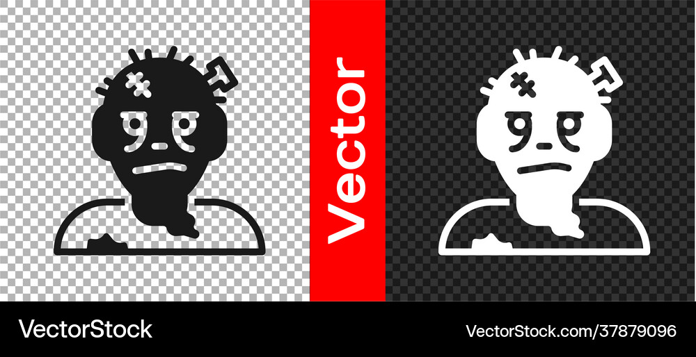 Black zombie mask icon isolated on transparent Vector Image