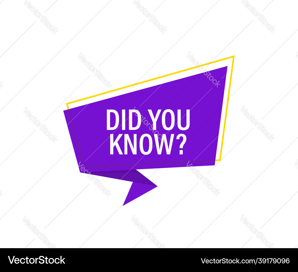 Did you know banner with you know isolated Vector Image