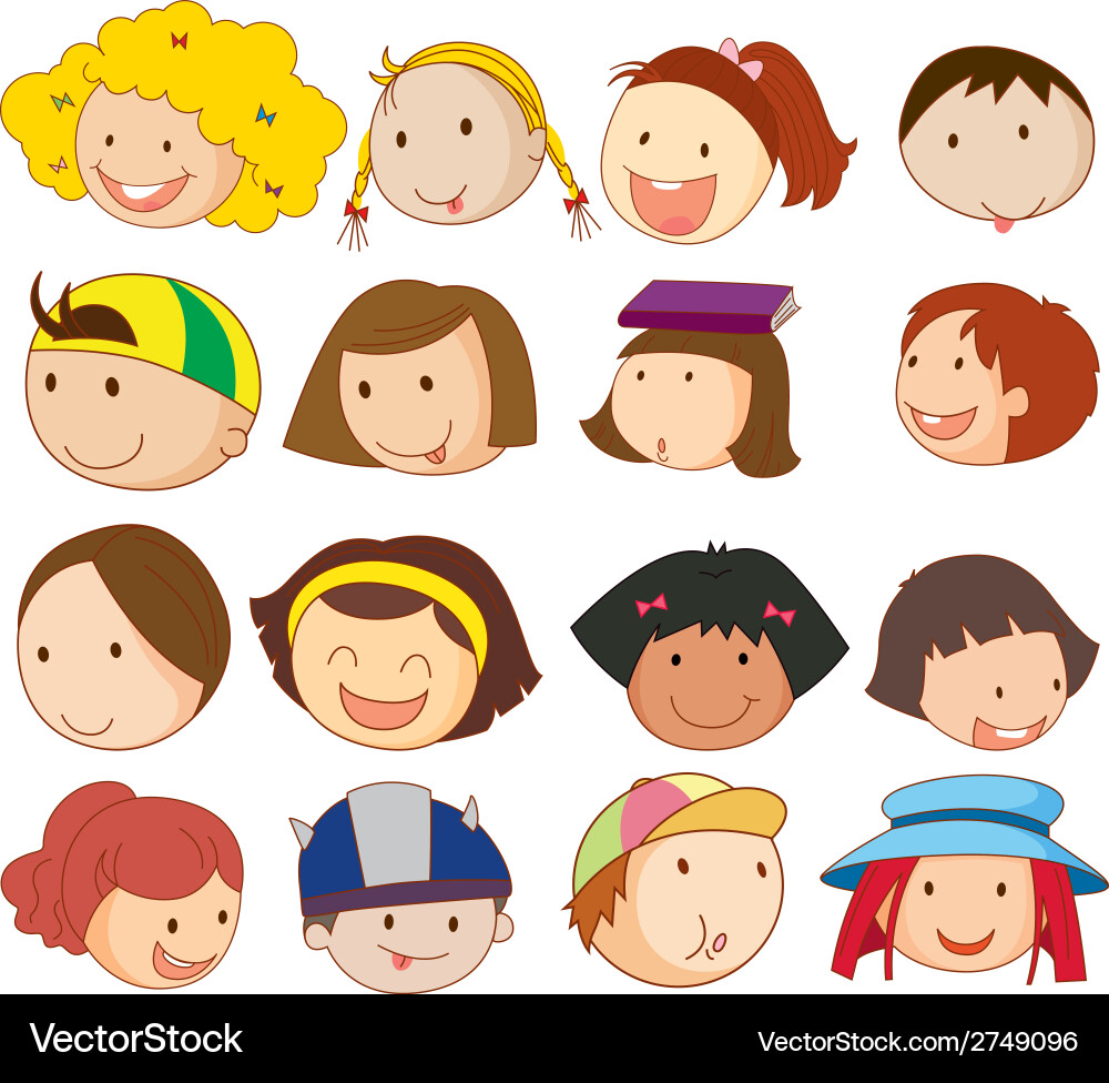 Different faces Royalty Free Vector Image - VectorStock