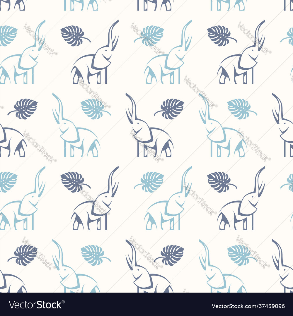 Elephants seamless pattern Royalty Free Vector Image
