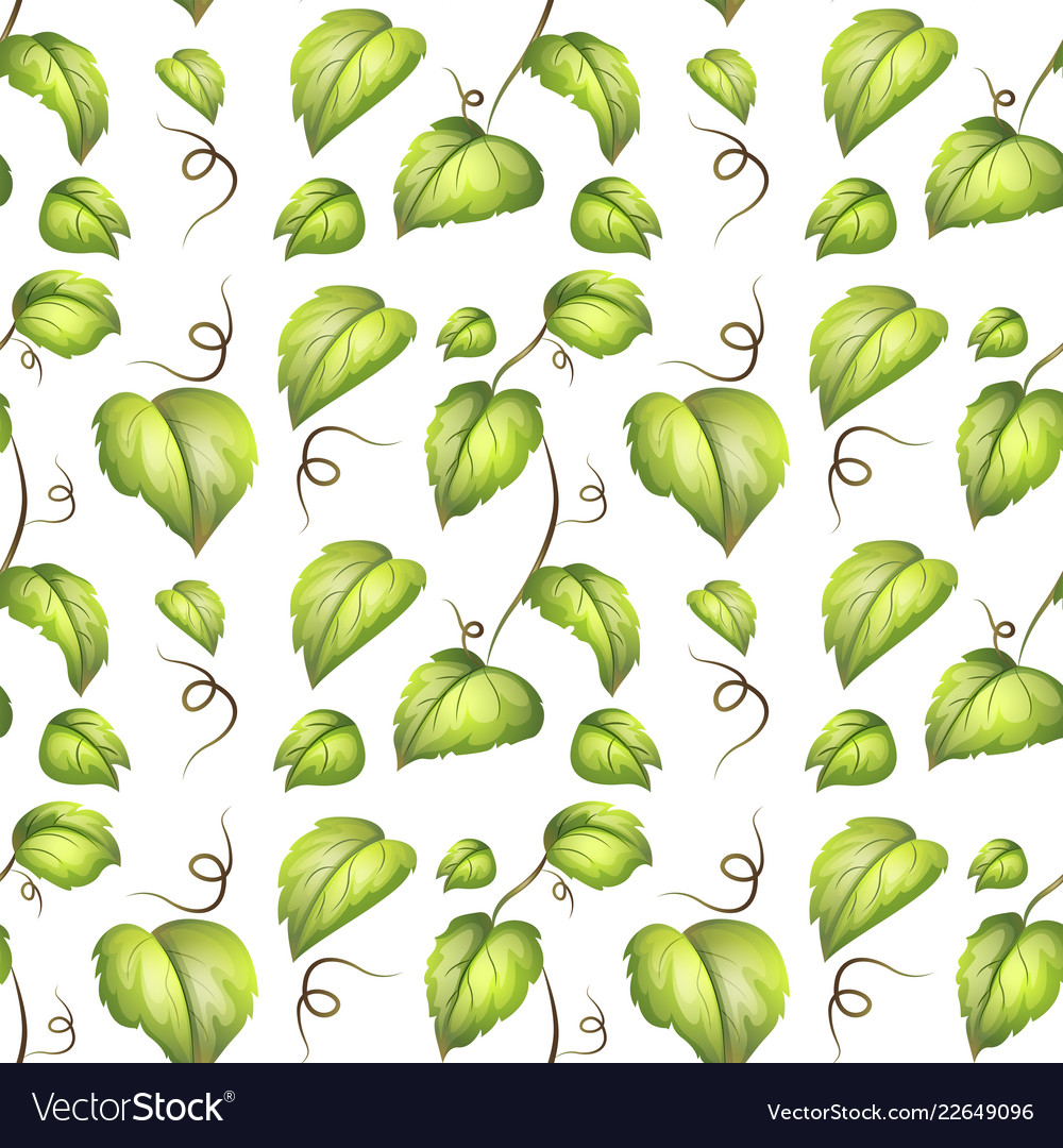 Green leaf seamless pattern Royalty Free Vector Image