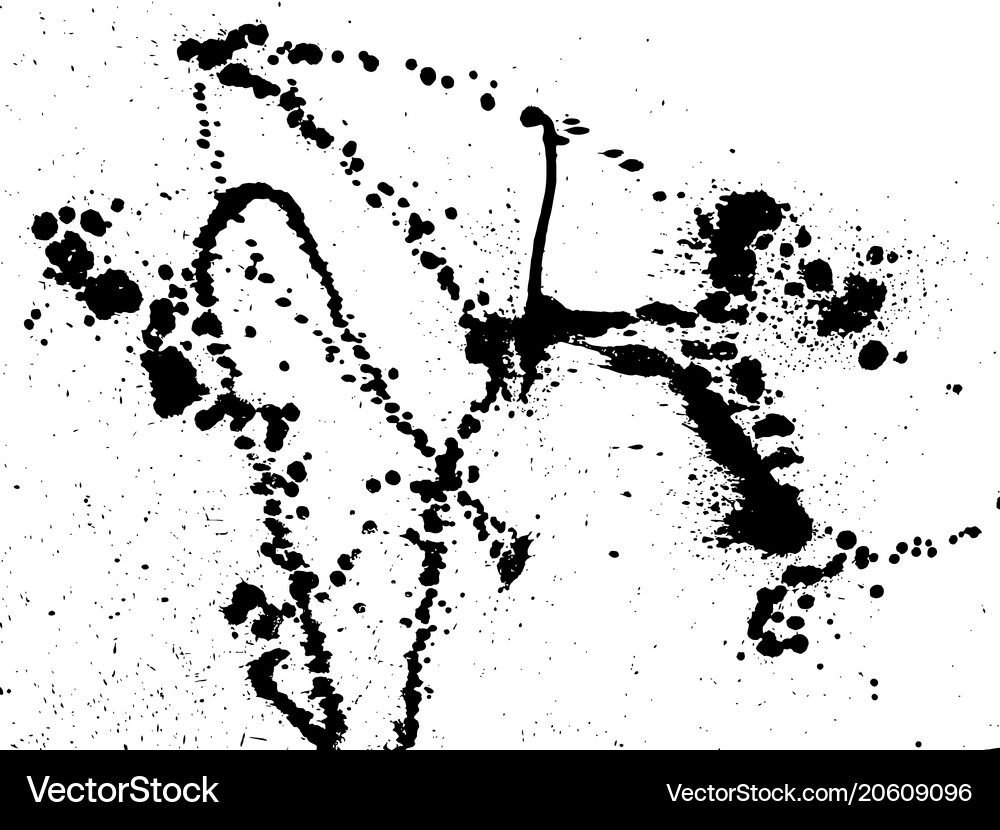 Hand-made grunge texture abstract ink drops Vector Image