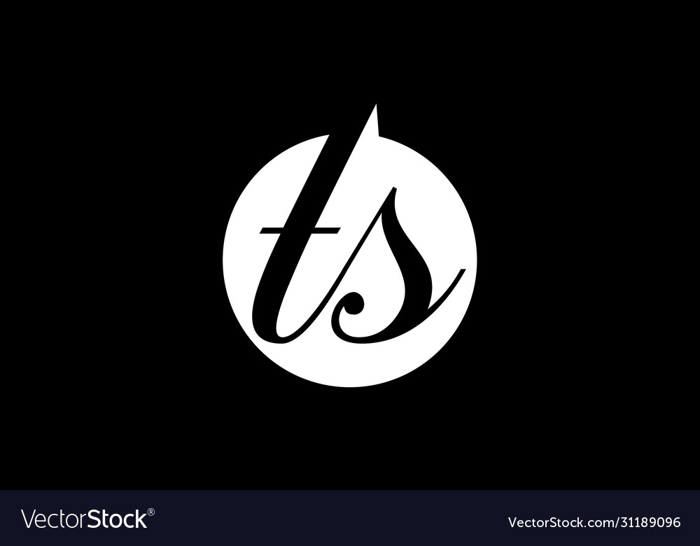 Initial monogram letter t s logo design template Vector Image