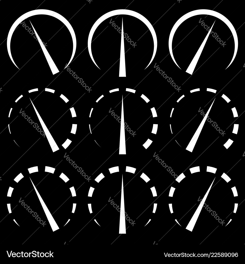 Meter displays gauges set at 3 level lines in 3 Vector Image