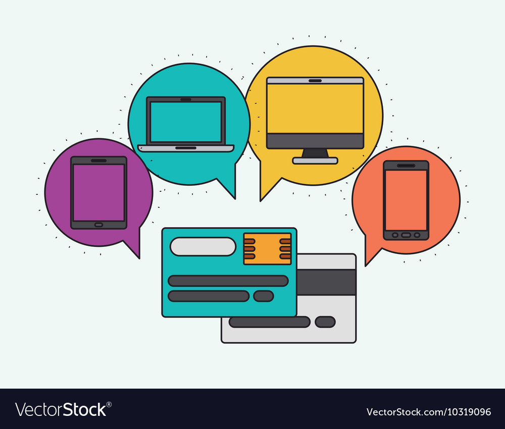 Network electronic devices communication Vector Image